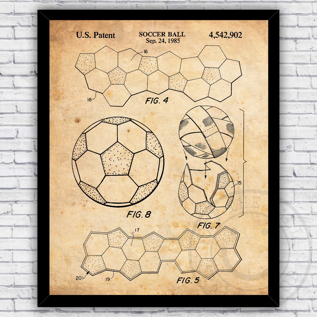 Soccer Ball Patent Blueprint - Wall Art Print Decor - Size and Frame ...