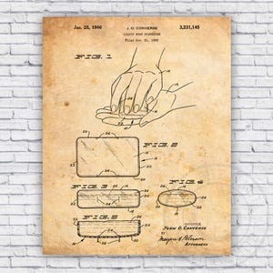 Washing Hands Liquid Soap Bathroom Patent Blueprint - Wall Art Print ...