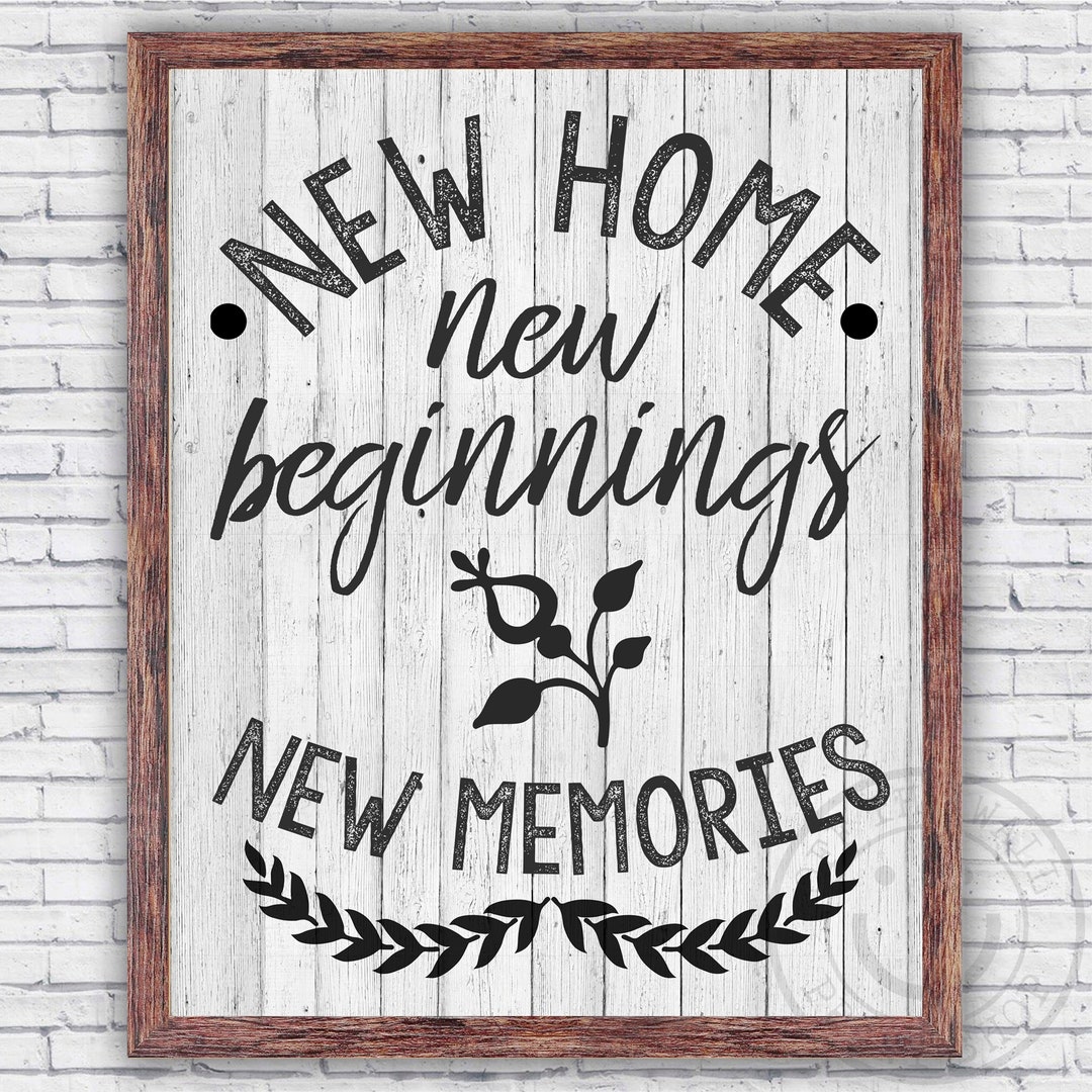 New Home, New Beginnings, New Memories Wall Art Print Decor Size and ...