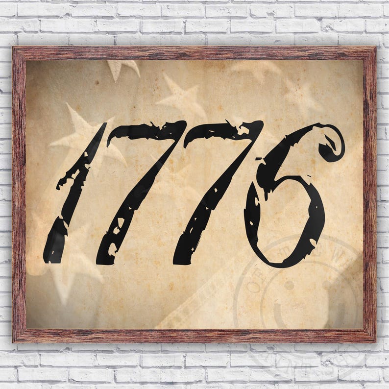 1776 American Rustic Patriotic Star & Stripes - Wall Art Print Decor ...