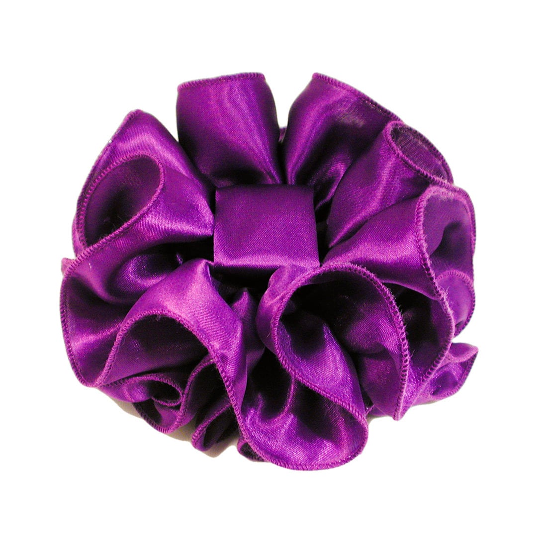 Solid Purple Satin, 7" Ruffled Fabric Claw Jaw Clip Material Bow - Etsy