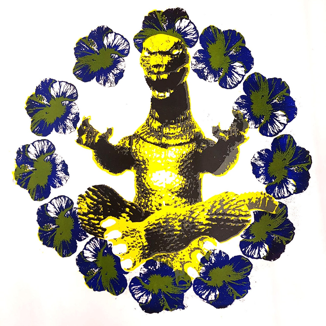 Godzilla Lotus position monster film japan Gaia icon funky | Etsy