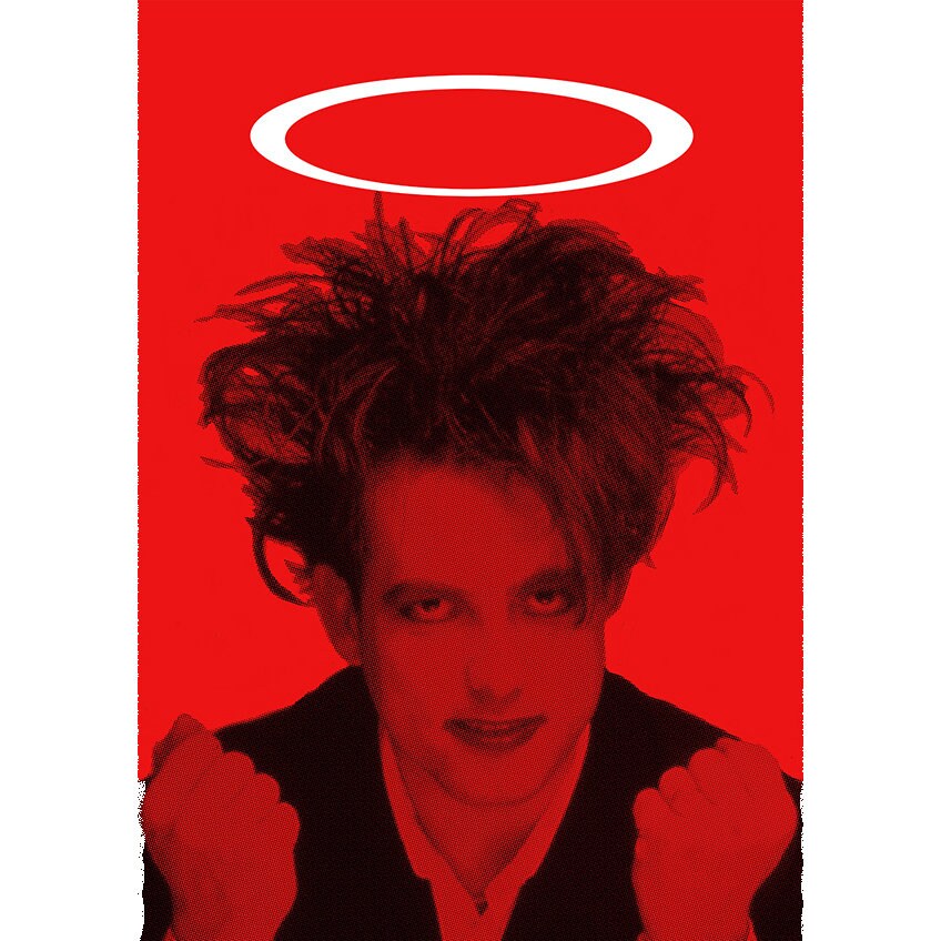 Robert Smith Portrait Red Punk Pop Rock Art 70's Icon Rock Band Cure ...
