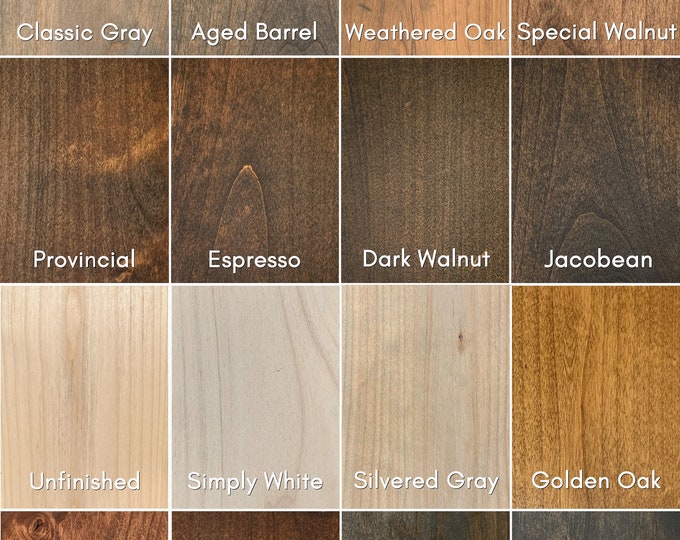 Wood Stain Samples | Satin Finish | Custom Furniture Color Options ...