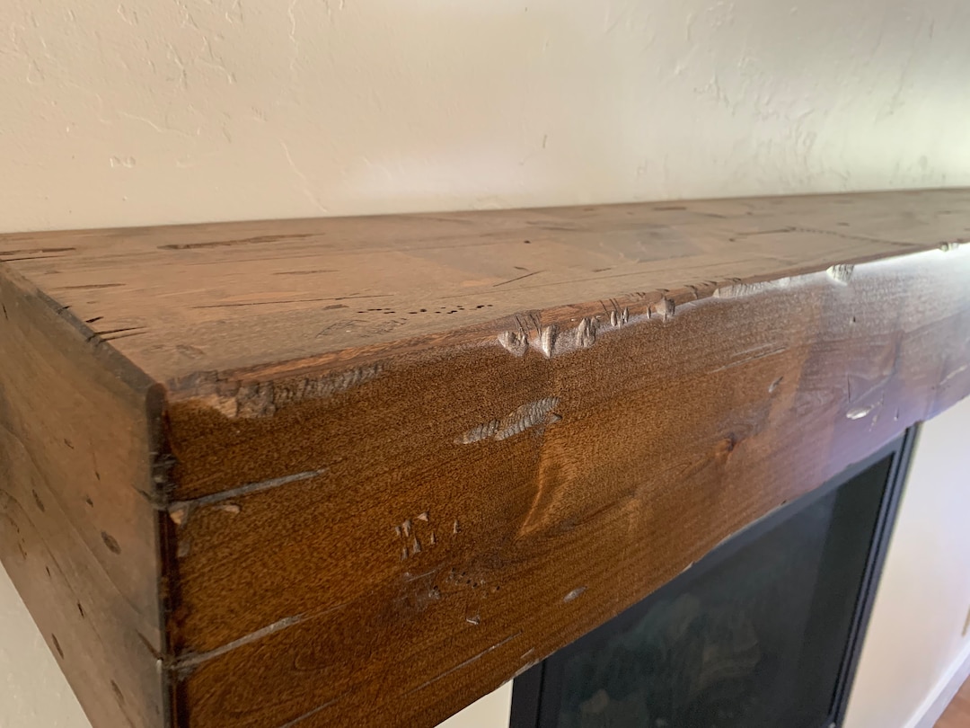 Fireplace Mantel, Alder Distressed Mantel, Mantel, Mantle, Floating ...