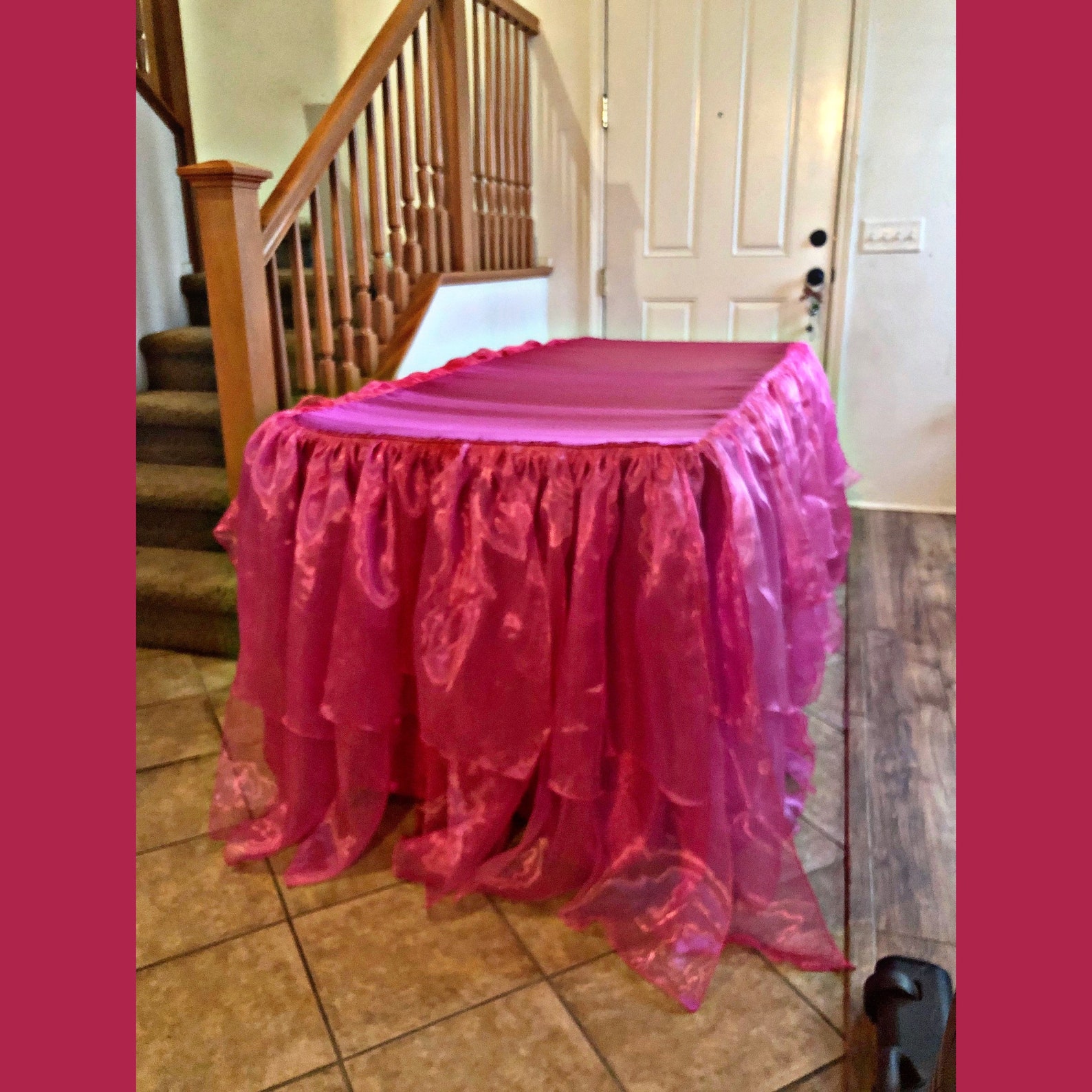 Ruffled Table Skirt| Candy Table | Coral Pink - Etsy