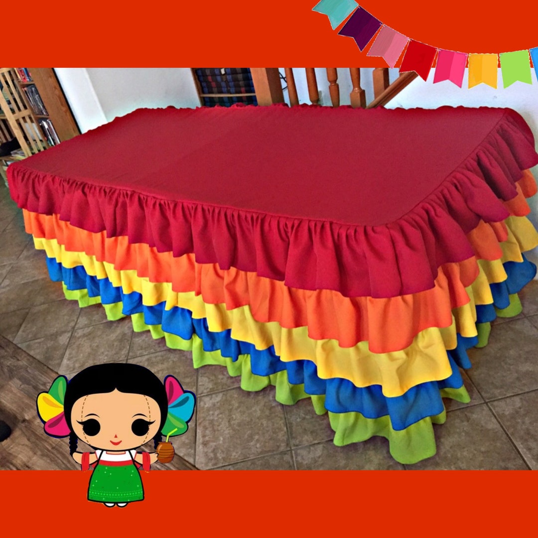 5 Layer Ruffled Table Skirtfiestacandy Table - Etsy