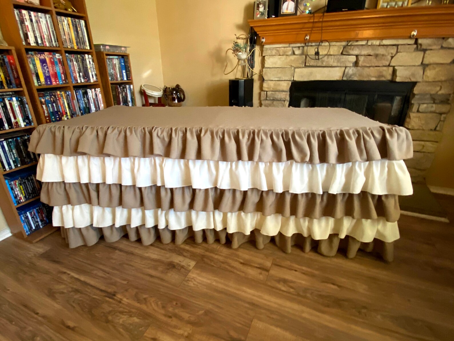 5 Layer Ruffled Table Skirttan & Ivory Candy Table | Etsy