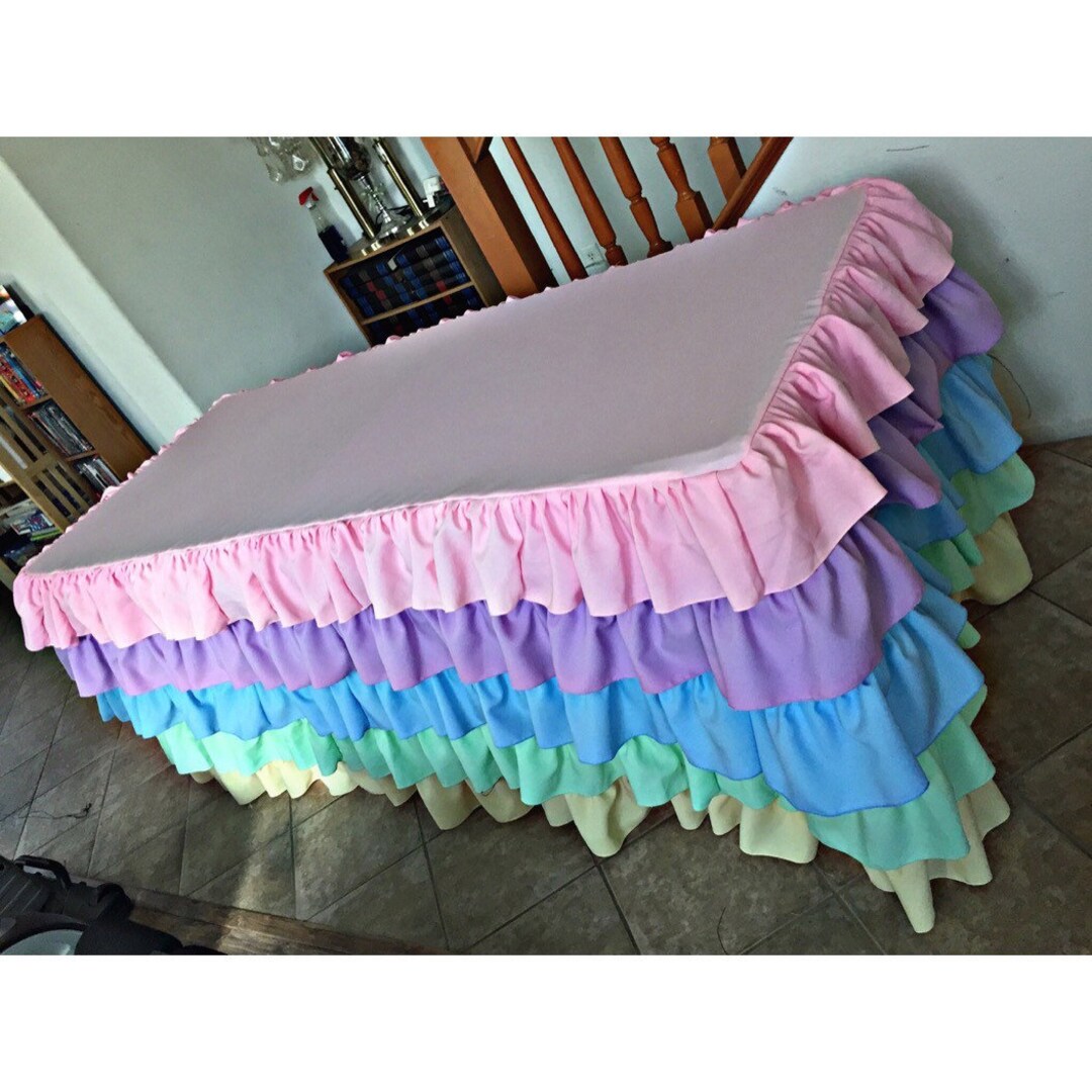 5 Layer Ruffled Table Skirt|pastel|candy Table|unicorn - Etsy