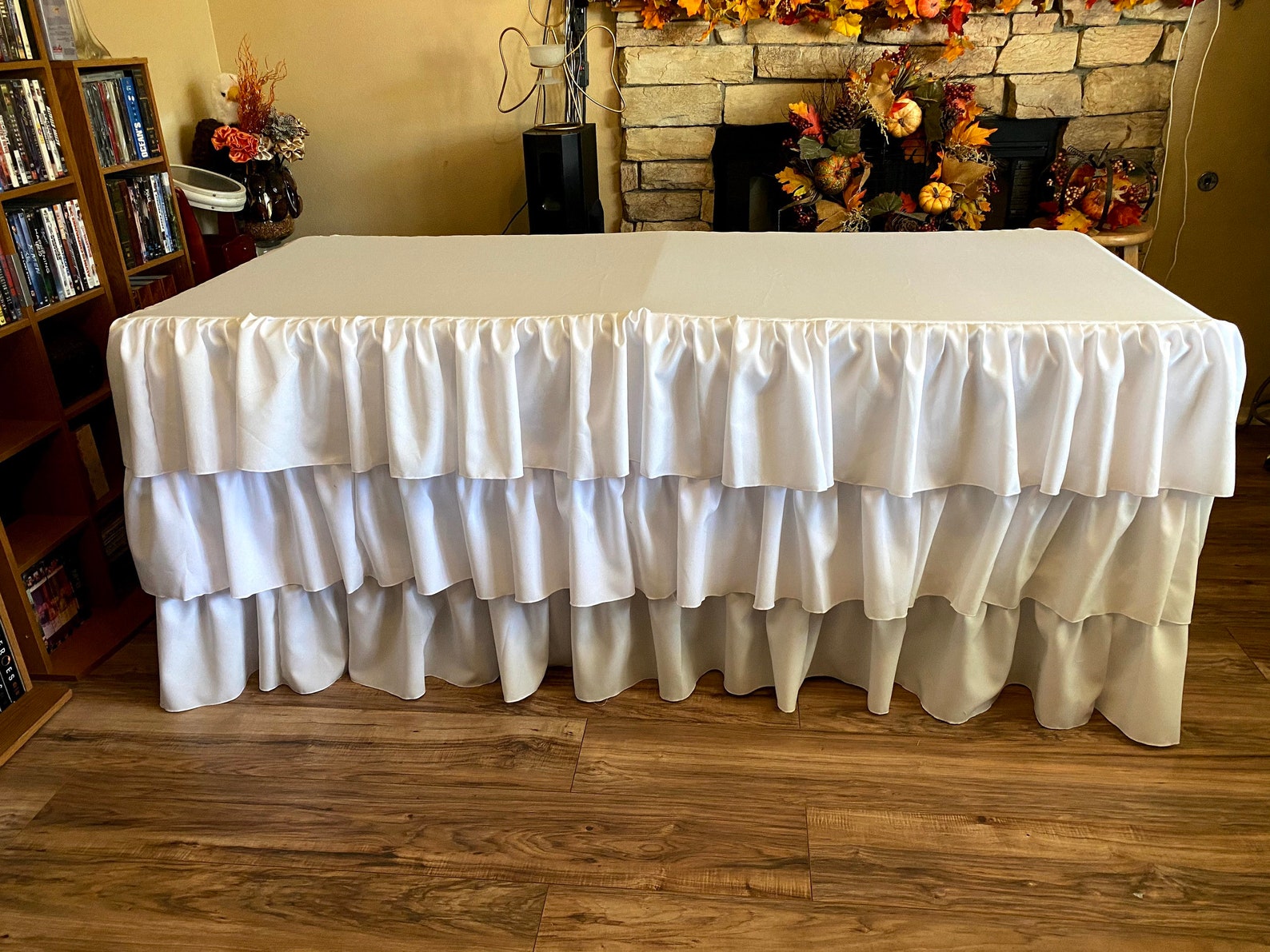 3 Layer Ruffle Table Skirt/white/ruffles/candy Table | Etsy