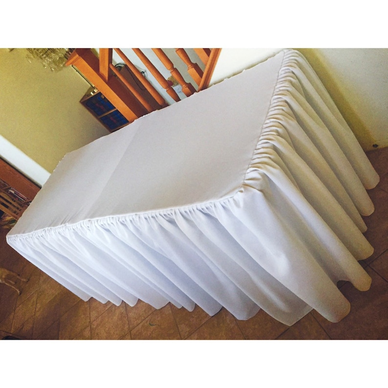 6ft Single Layer Ruffled Table Skirt in White/ruffles/candy - Etsy
