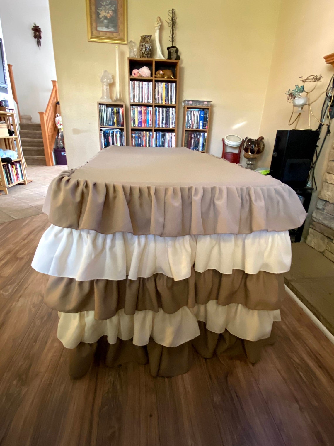 5 Layer Ruffled Table Skirttan & Ivory Candy Table | Etsy