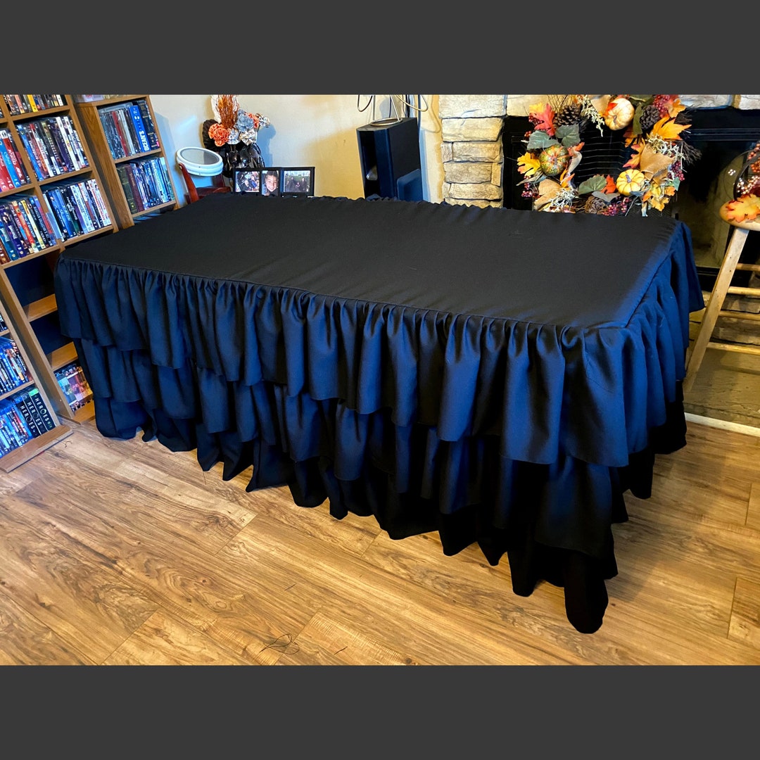 3 Layer Ruffled Table Skirt|candy Table|black - Etsy