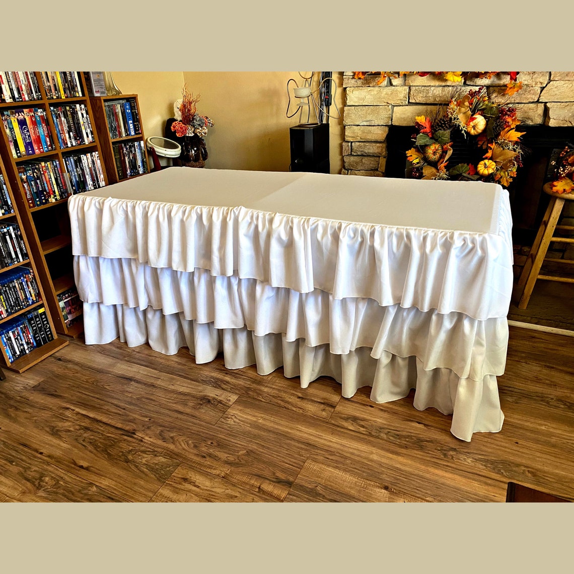 3 Layer Ruffle Table Skirt/white/ruffles/candy Table | Etsy