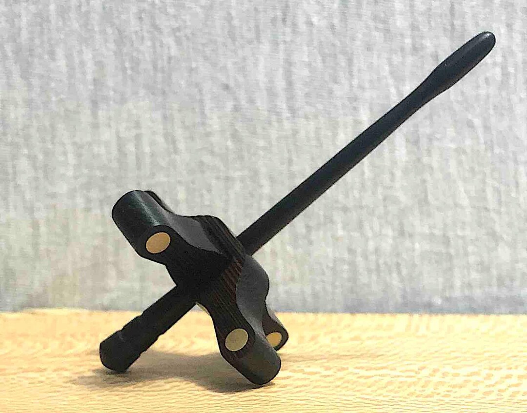 Miniature 2 Wide Turkish Drop Spindle in Wenge With Gabon Ebony Shaft ...