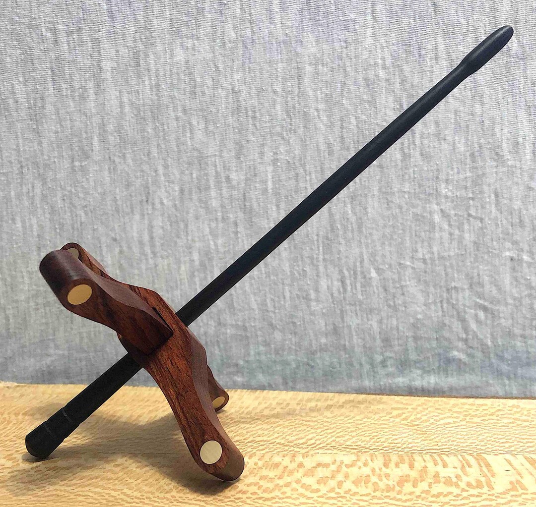 Medium 4 Wide Turkish Drop Spindle in Bubinga With Gabon Ebony Shaft - Etsy