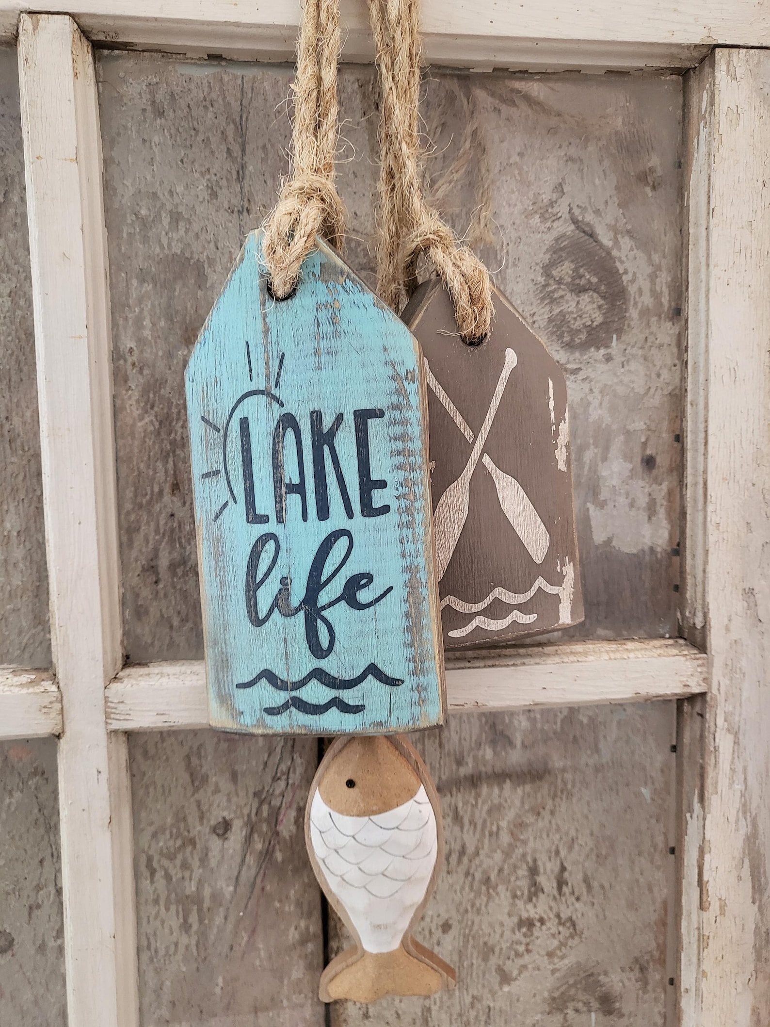 Lake Life Wooden Door Tag | Rustic Lake House Entry Sign | Cabin Door ...