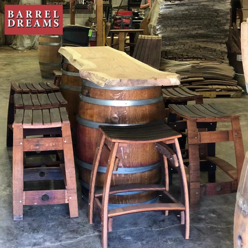Whiskey Barrel Patio Table Set - Etsy