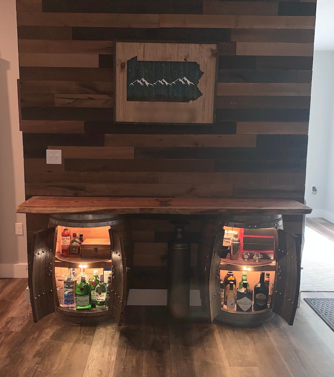 1/2 Storage Cabinet Barrel Bar - Etsy