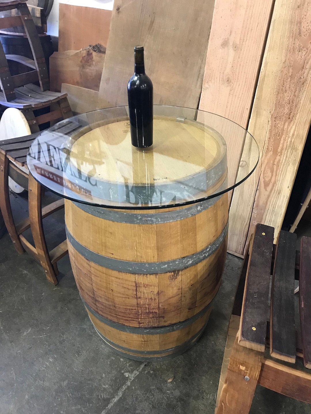 Wine Barrel Glass Piece - Etsy