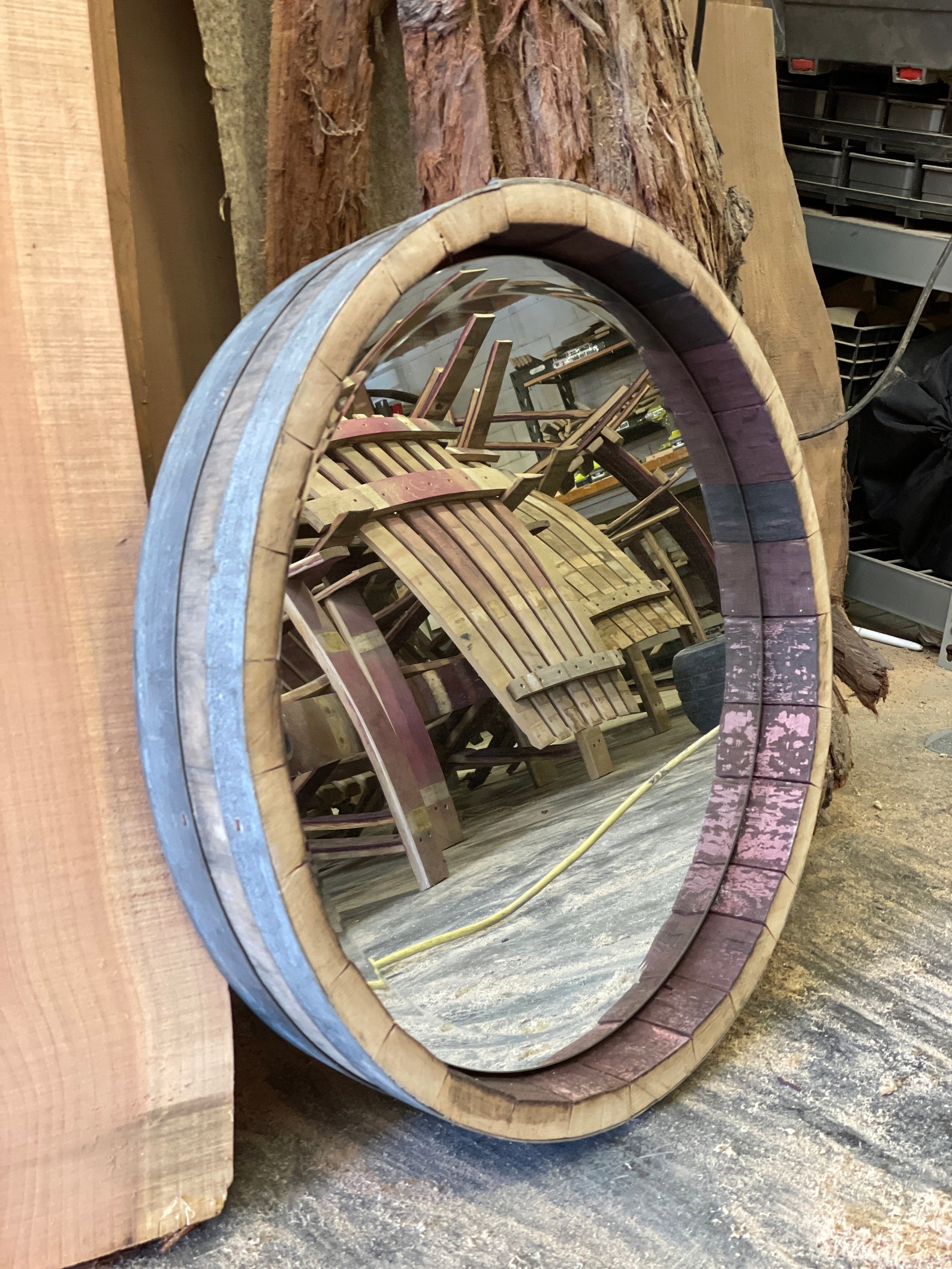 Wine Barrel Mirror - Etsy
