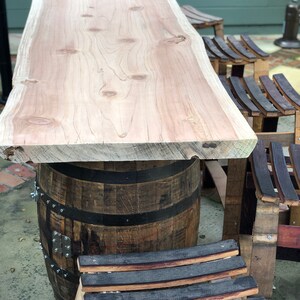 Whiskey Barrel Patio Table Set - Etsy Canada