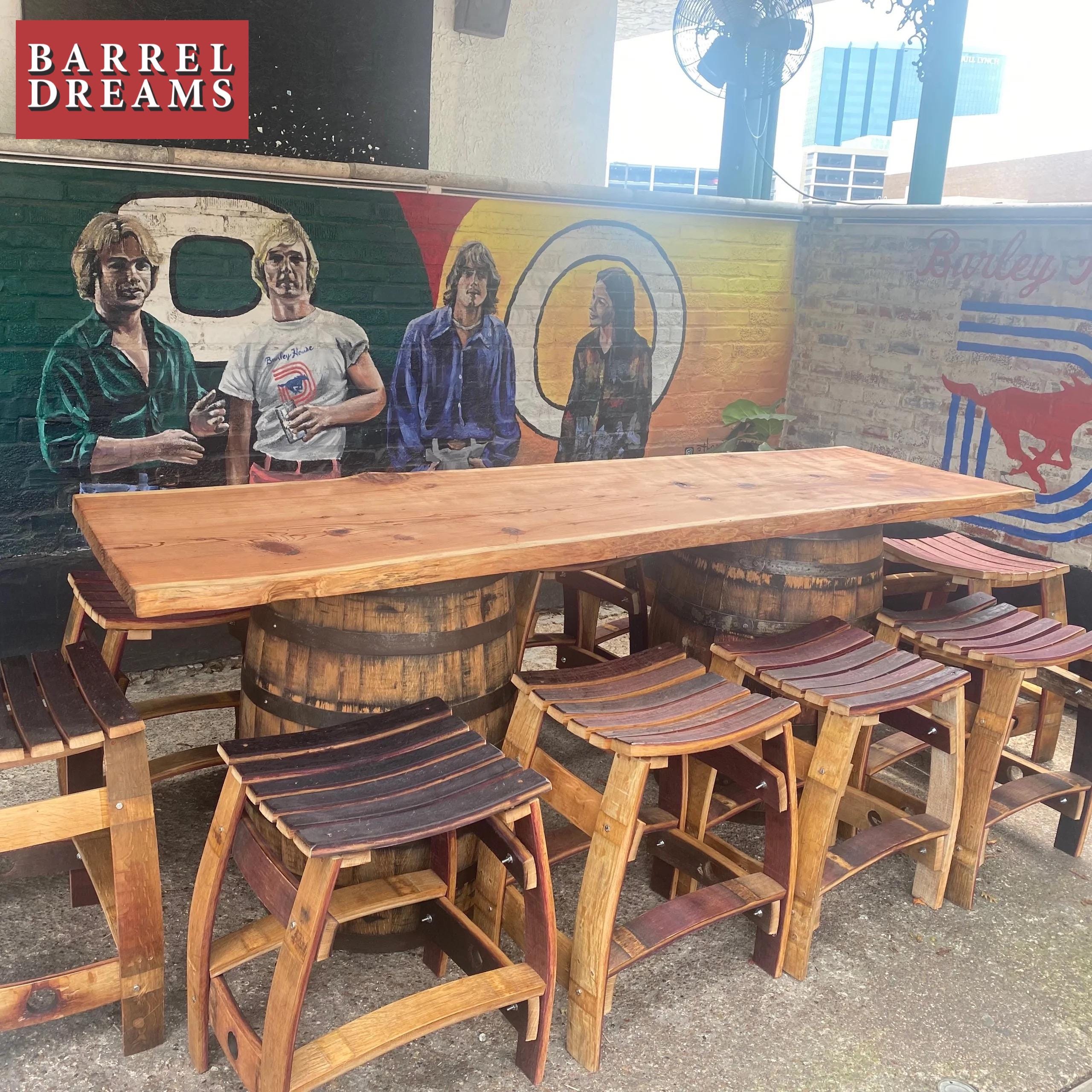 Whiskey Barrel Patio Table Set - Etsy