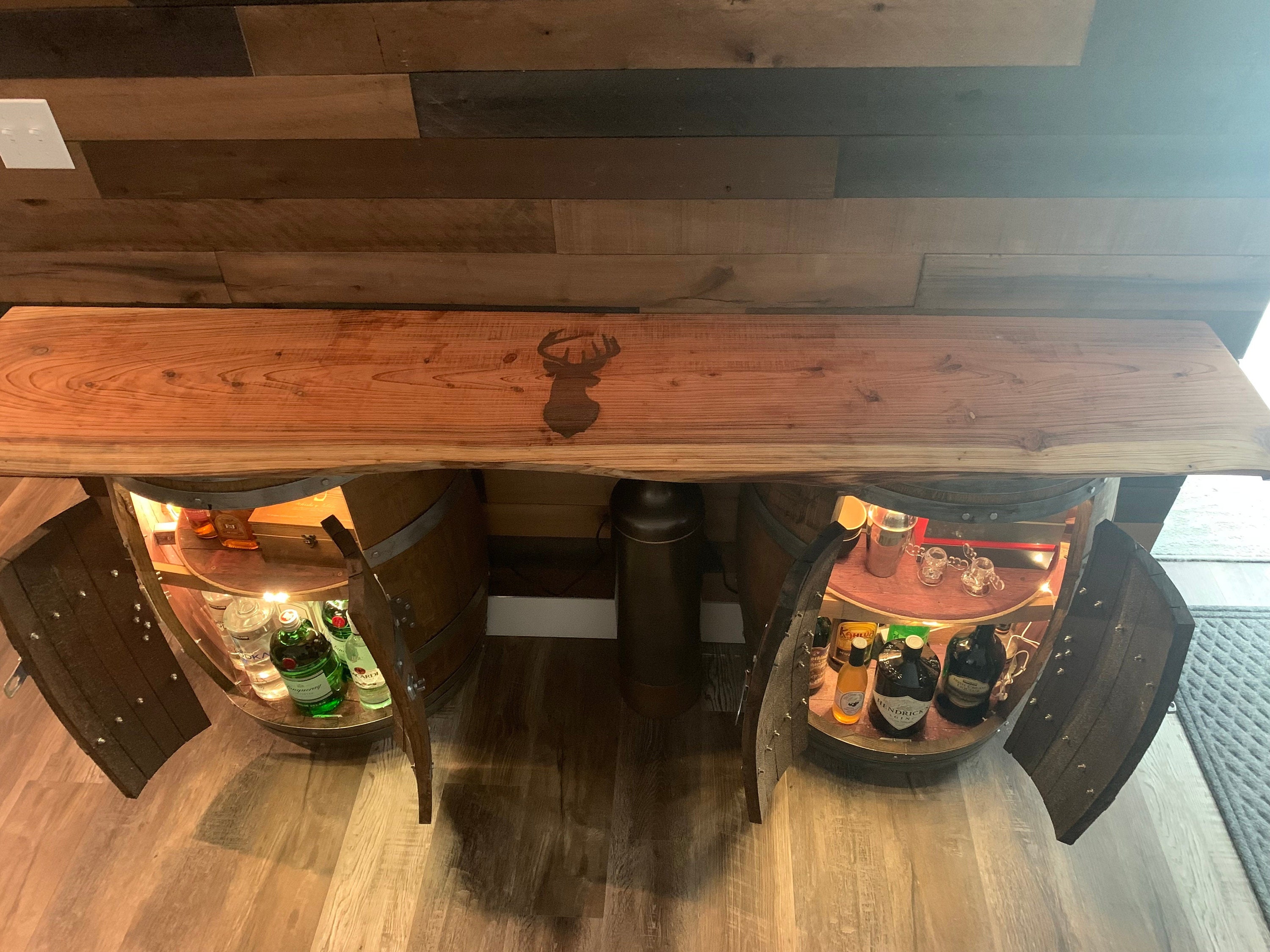 1/2 Storage Cabinet Barrel Bar - Etsy