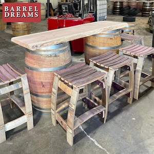 Whiskey Barrel Patio Table Set - Etsy