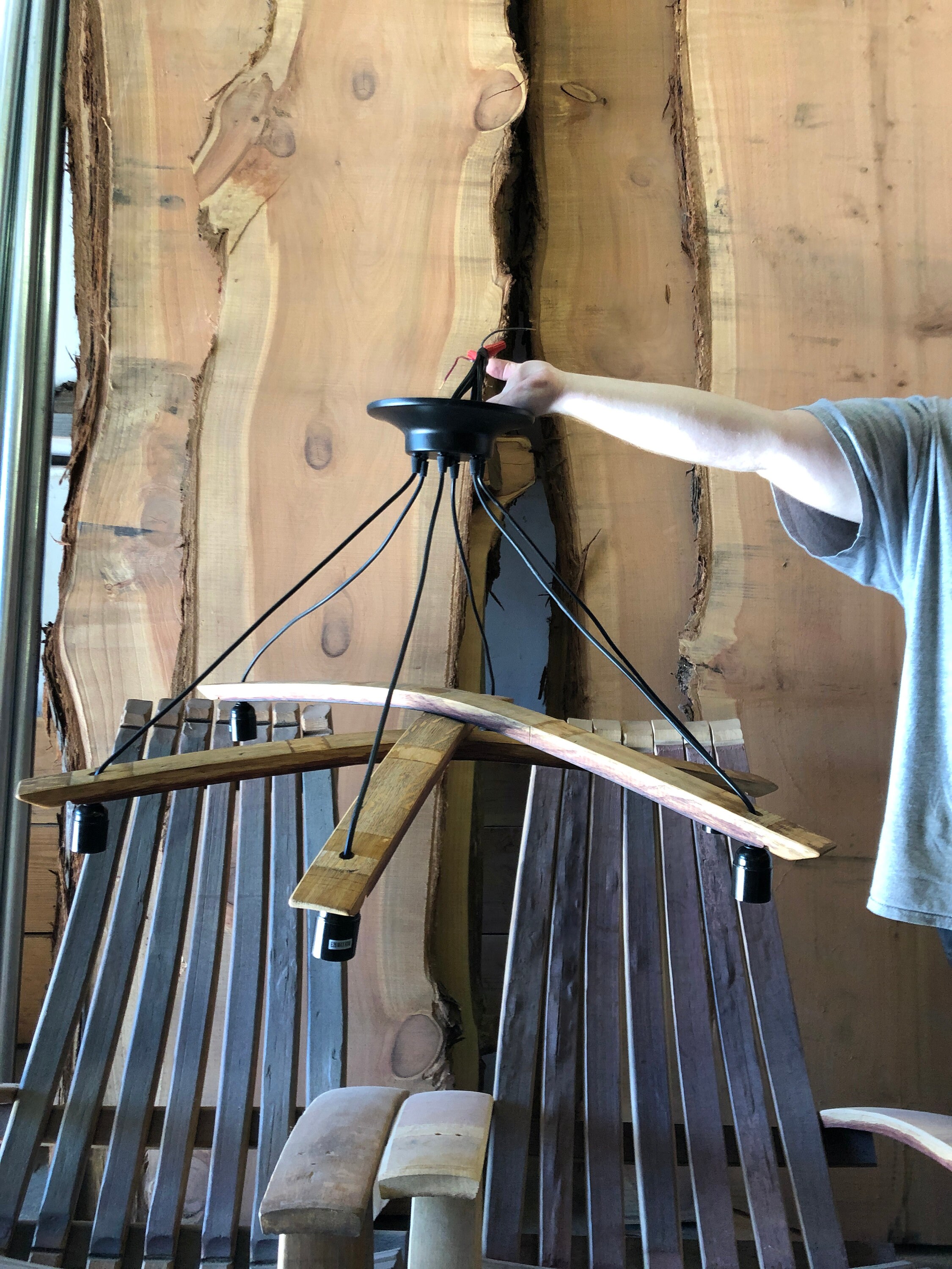 Wine Barrel Stave Chandelier - Etsy