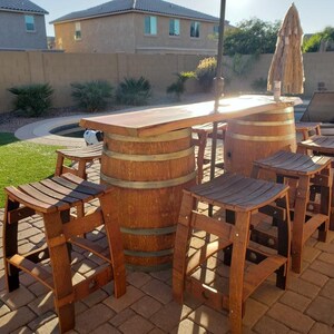 Whiskey Barrel Patio Table Set - Etsy