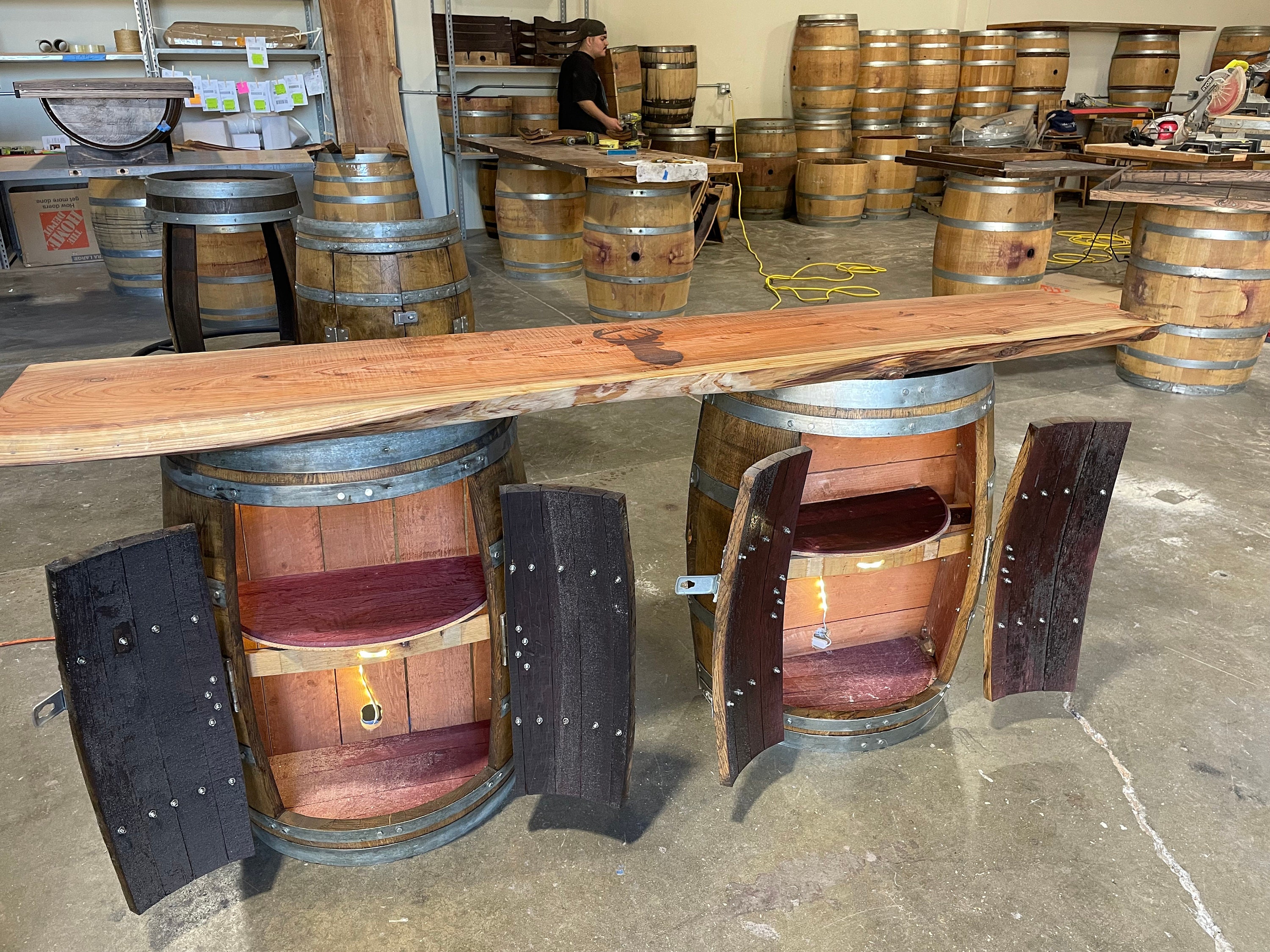 1/2 Storage Cabinet Barrel Bar - Etsy