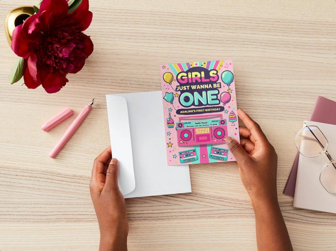 Girls Just Wanna Be One Birthday Invitation Editable Template – 1st ...