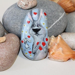 Painted Rocks Bunny Garden Stone Painted Rabbit Some Bunny - Etsy