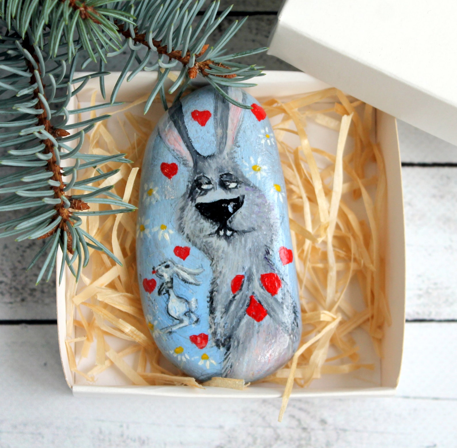 Painted Rocks Bunny Garden Stone Painted Rabbit Some Bunny - Etsy