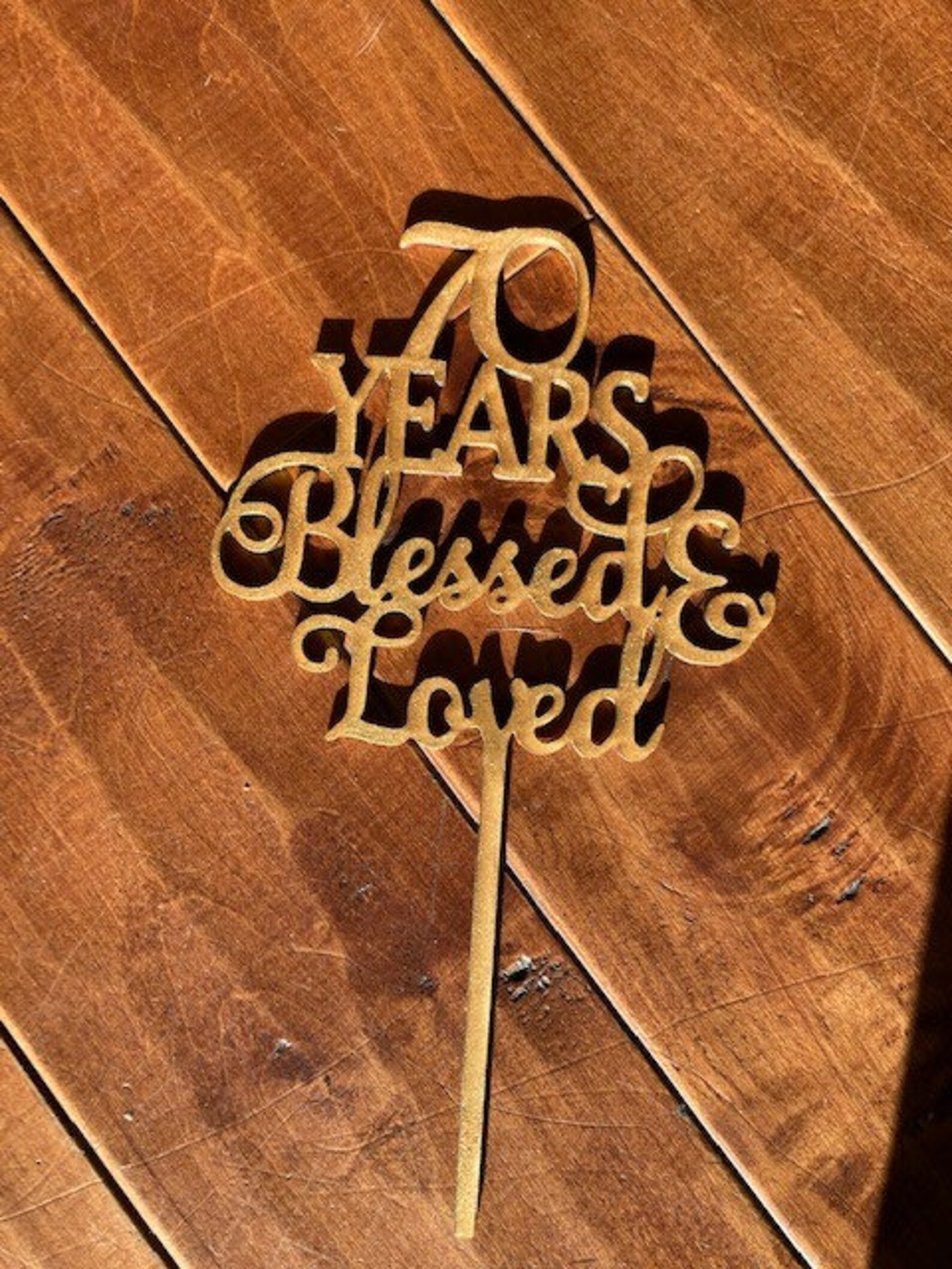 70 Years Loved Cake Topper, 70 Years Loved Wooden Cake Topper, Seventy ...