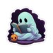 Cute Ghost Reading a Book | Spooky Sticker - Etsy