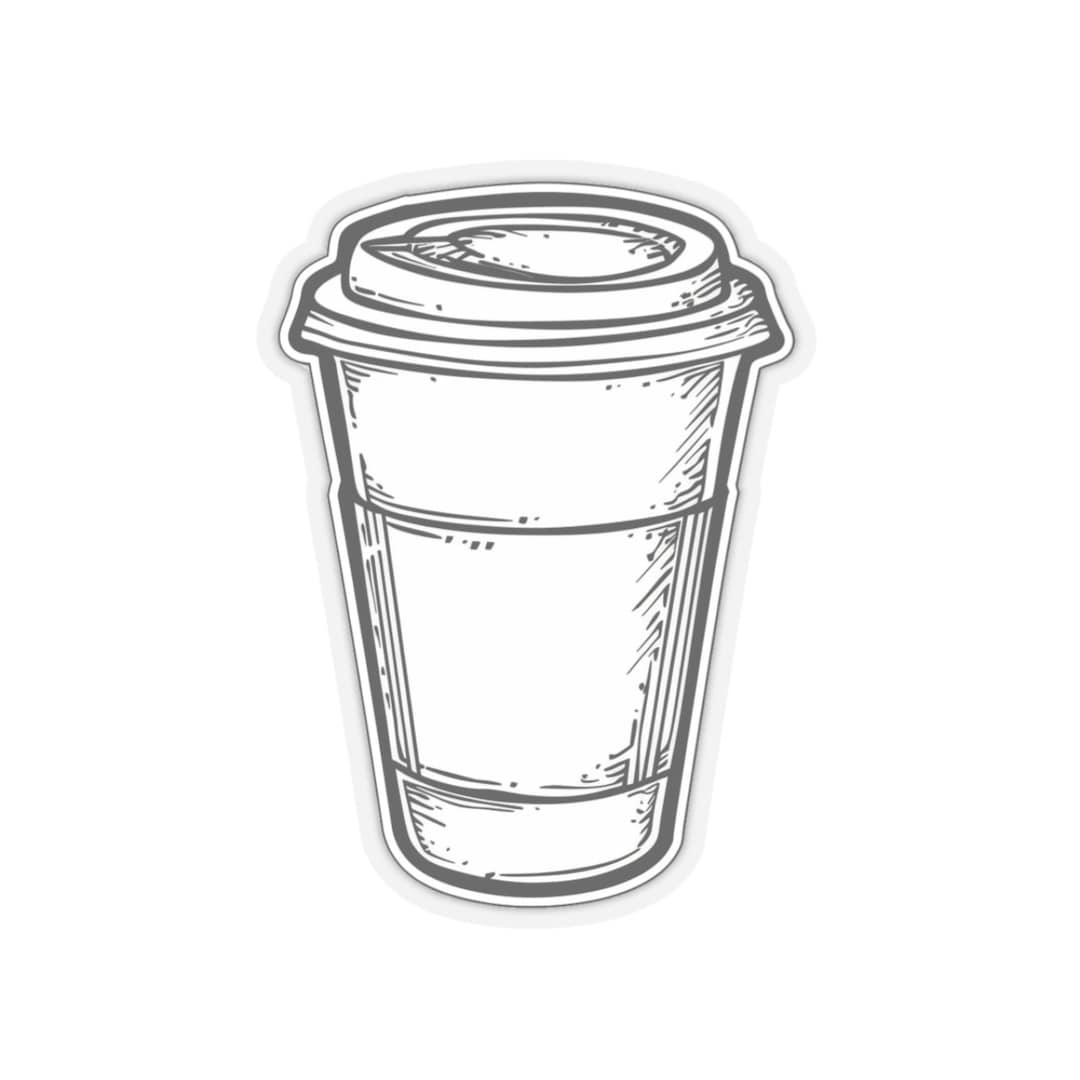 Hand Drawn Coffee Cup Sticker - Ideal for Coffee Lovers - Etsy
