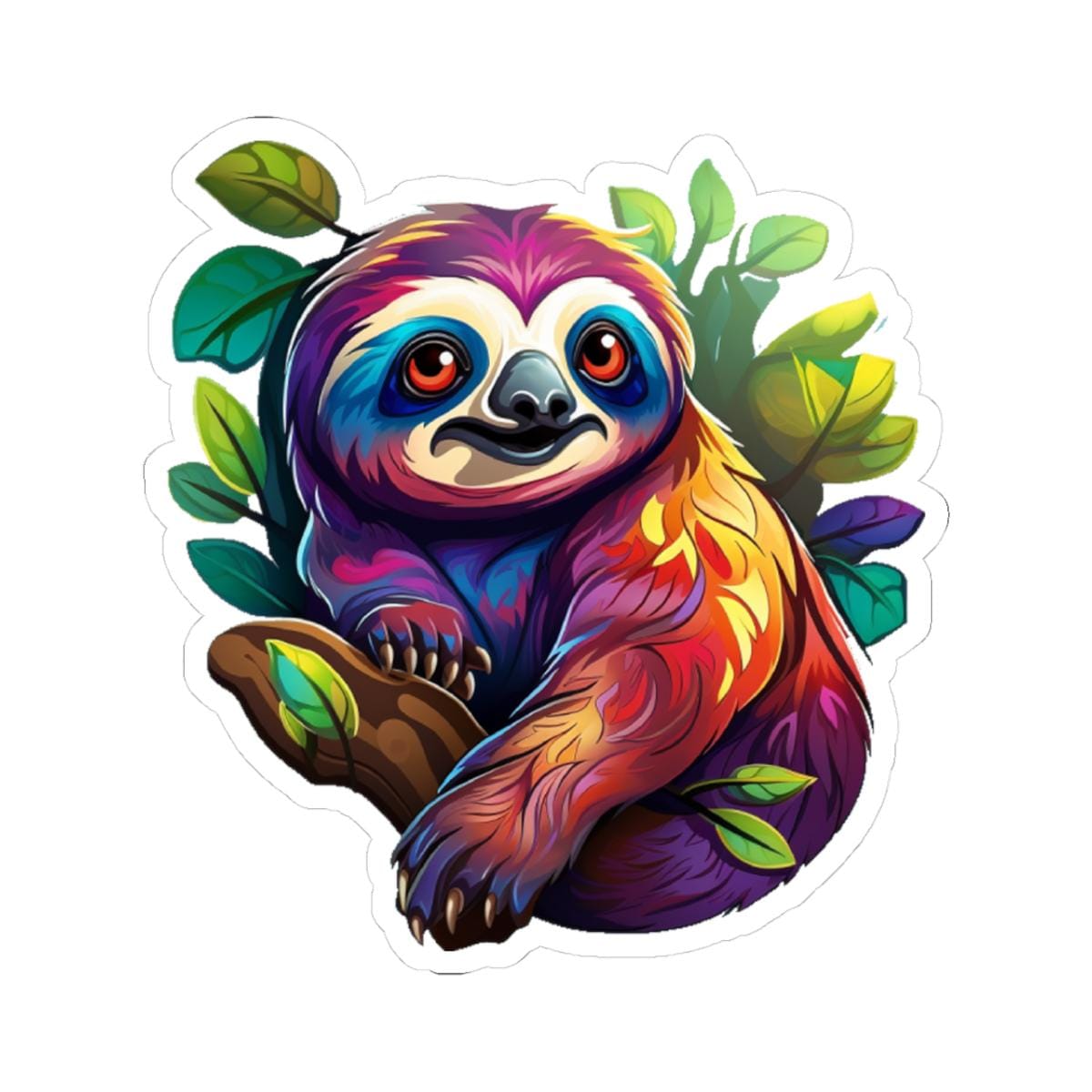 Rainbow Sloth Vinyl Sticker #4 - Etsy