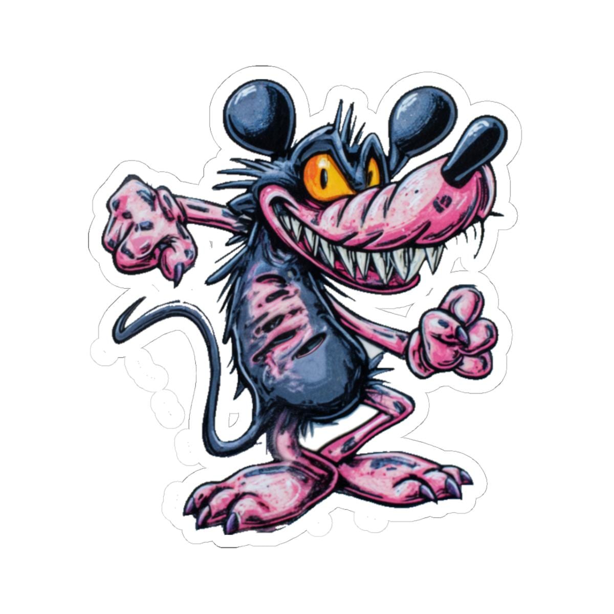 Grungy Cartoon Rat Sticker: Retro Hot Rod Vinyl Decal - Etsy