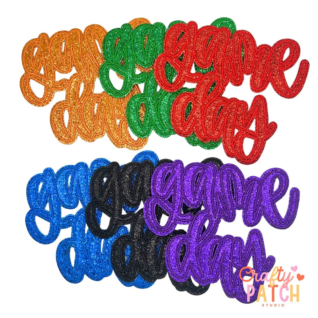 Glitter Game Day Patch, Iron On, Game Day, DIY Patch - Etsy