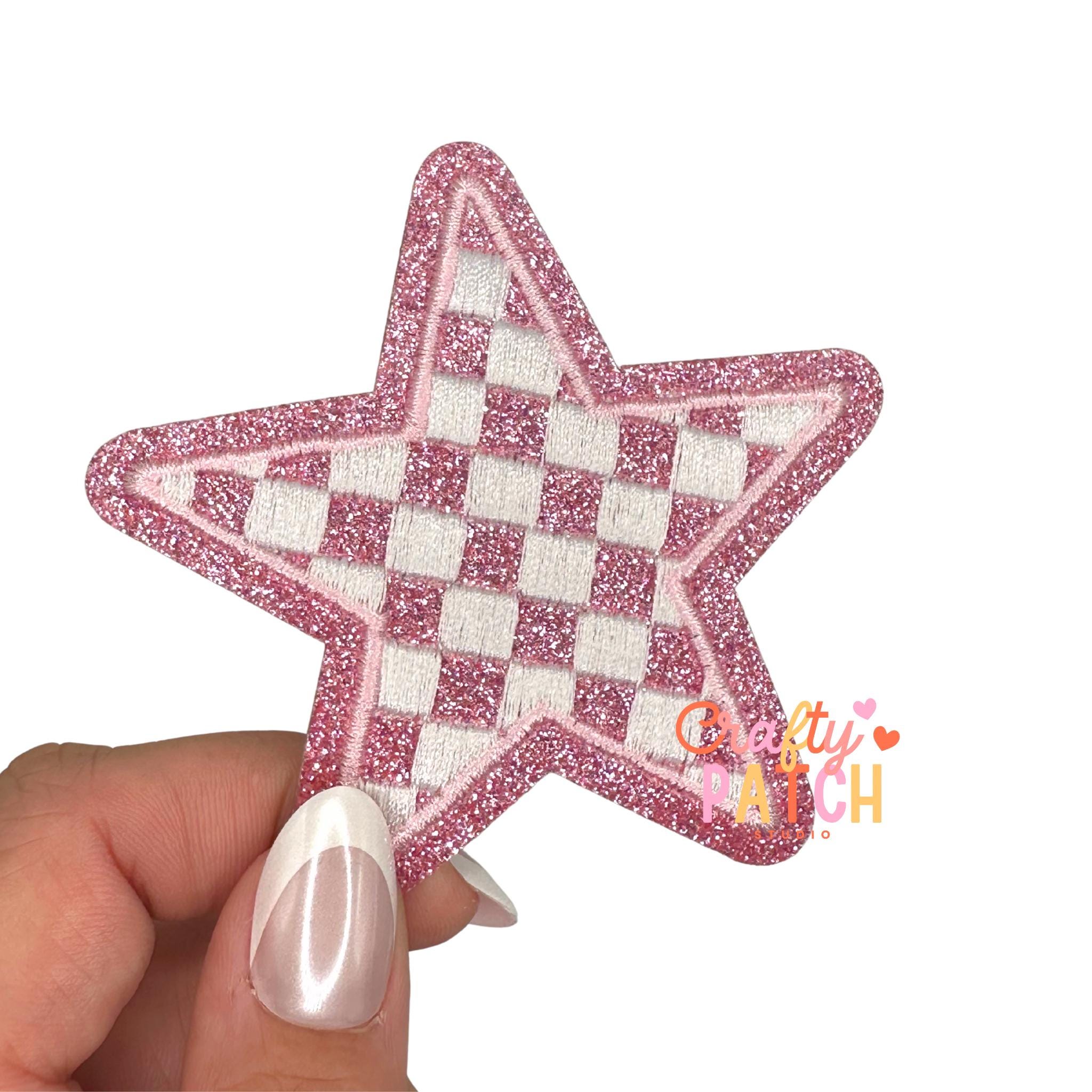 Checkered Star Glitter Patch, Iron on Applique (3 Inch) - Etsy