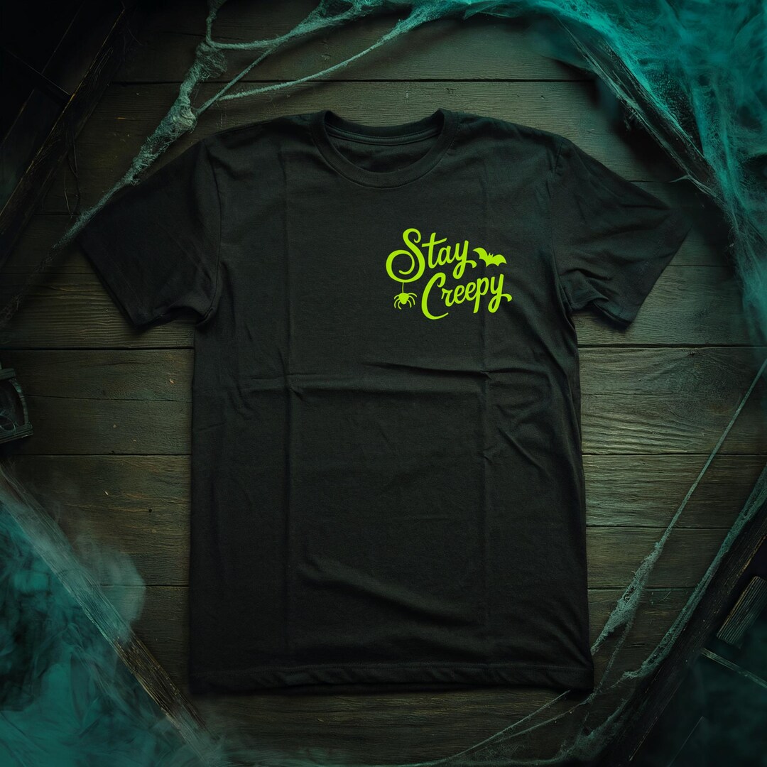 Stay Creepy Pocket Retro Halloween Autumn Short-sleeve Unisex Tee ...