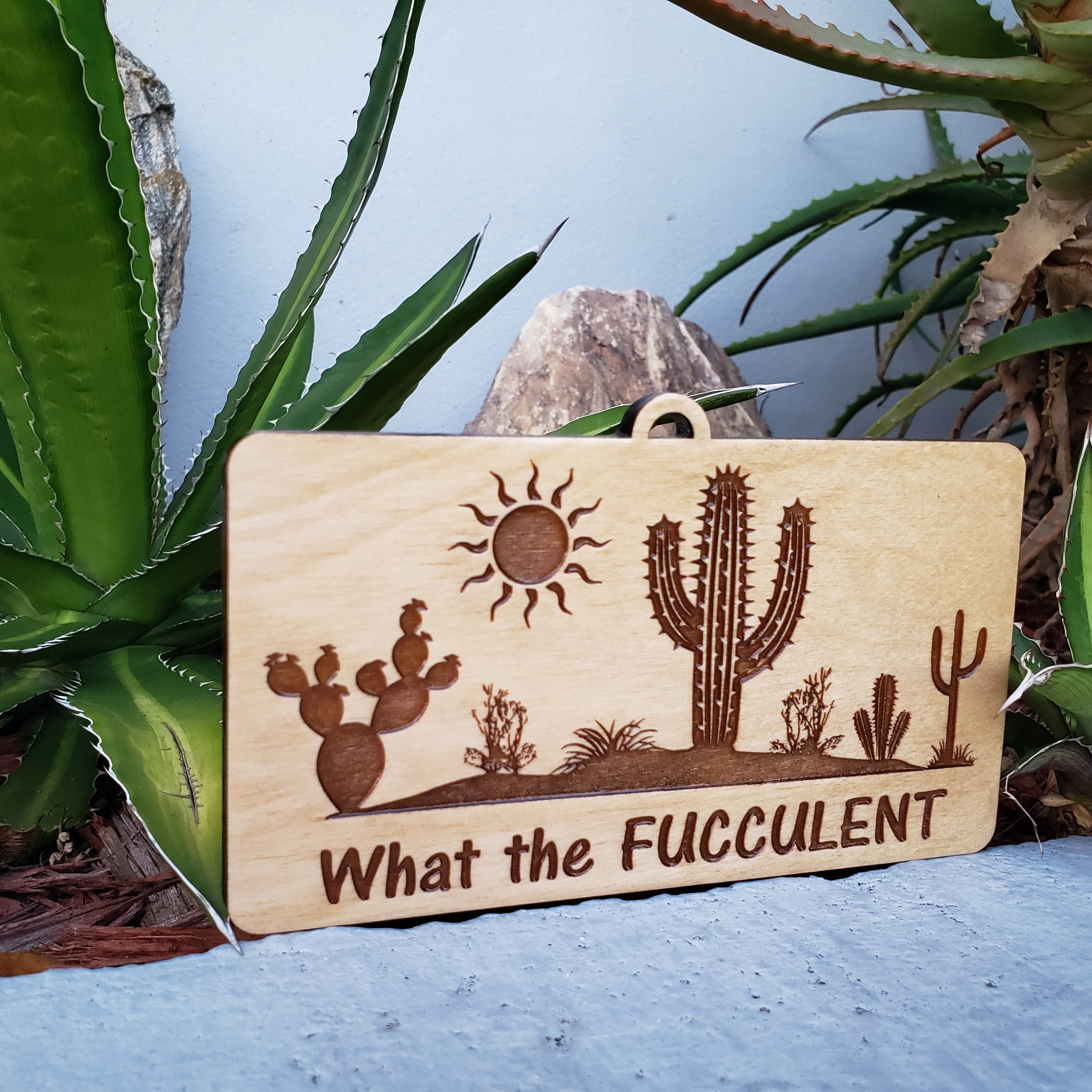 Laser Engraved Funny Cacti Plaque / Cactus Sign / Personalized | Etsy