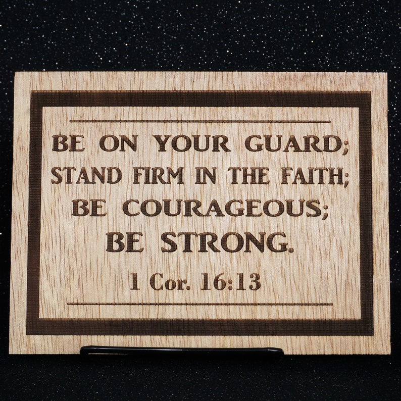 Laser Engraved Bible Verse Plaque / 1 Corinthians 16:13 / | Etsy