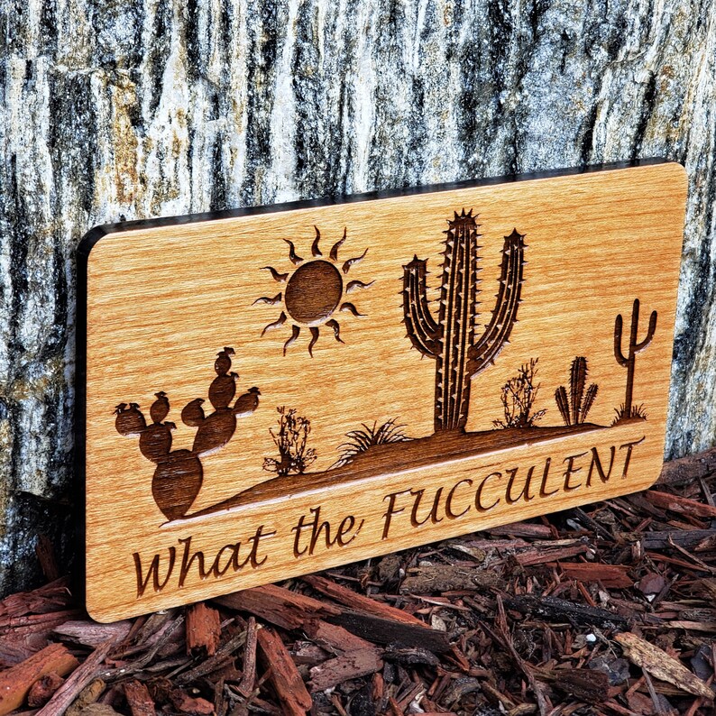 Laser Engraved Funny Cacti Plaque / Cactus Sign / Personalized - Etsy