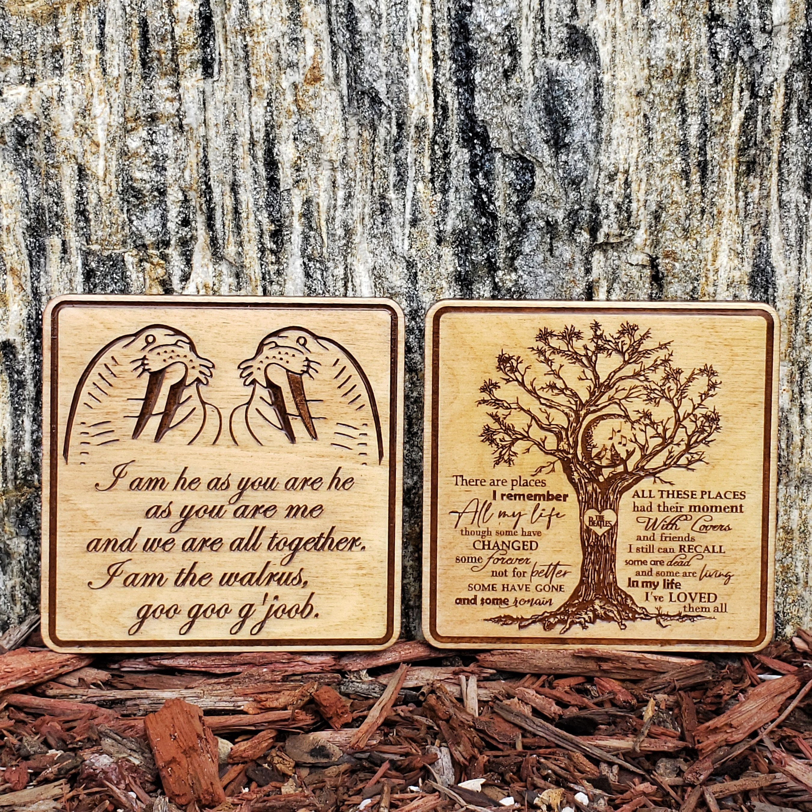 Beatles Coaster / Laser Engraved Wood Coasters / Beatles Songs / John ...