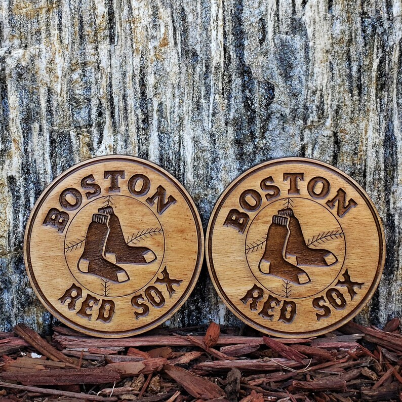 Laser Engraved Wood Coasters / Boston Red Sox /MLB Coasters / - Etsy