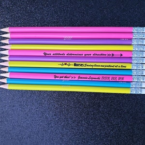 Laser Engraved #2 Wood Pencils / Your Personalized Wording / Customized ...