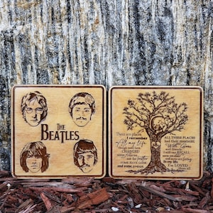 Beatles Coaster / Laser Engraved Wood Coasters / Beatles Songs / John ...